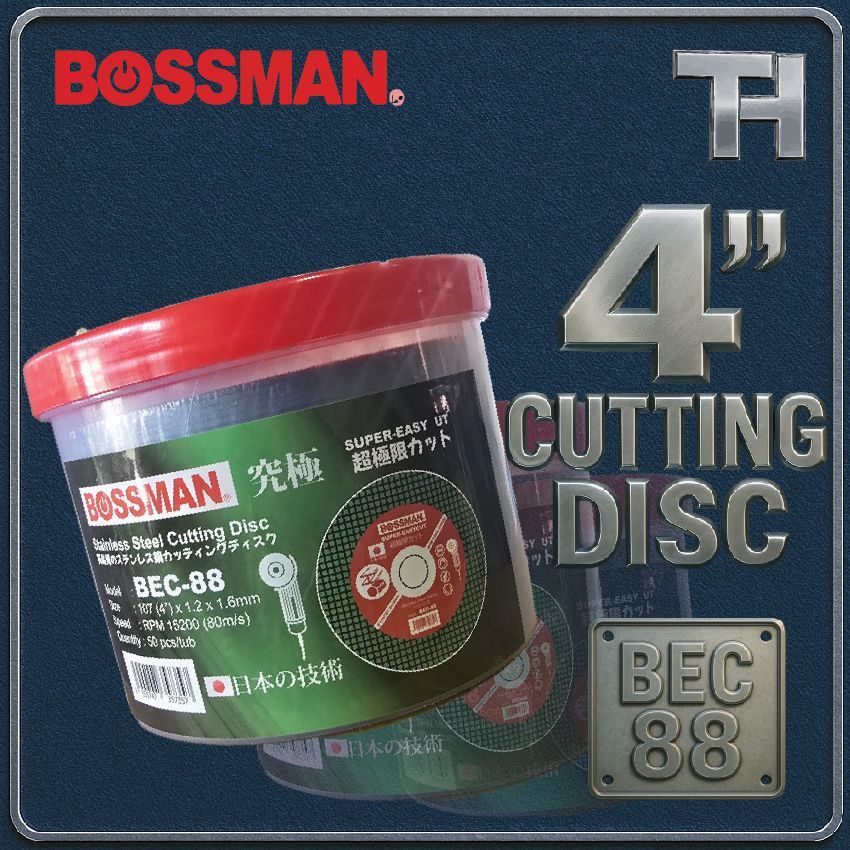 BOSSMAN SOPER-EASYCUT 4" SUPER THIN CUT-OFF WHEELS FOR METAL AND S ...