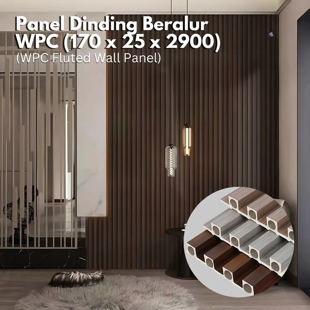 WPC Fluted Wall (Buy Min 4pcs)Fluted Wall Panel Panel Dinding Beralur ...
