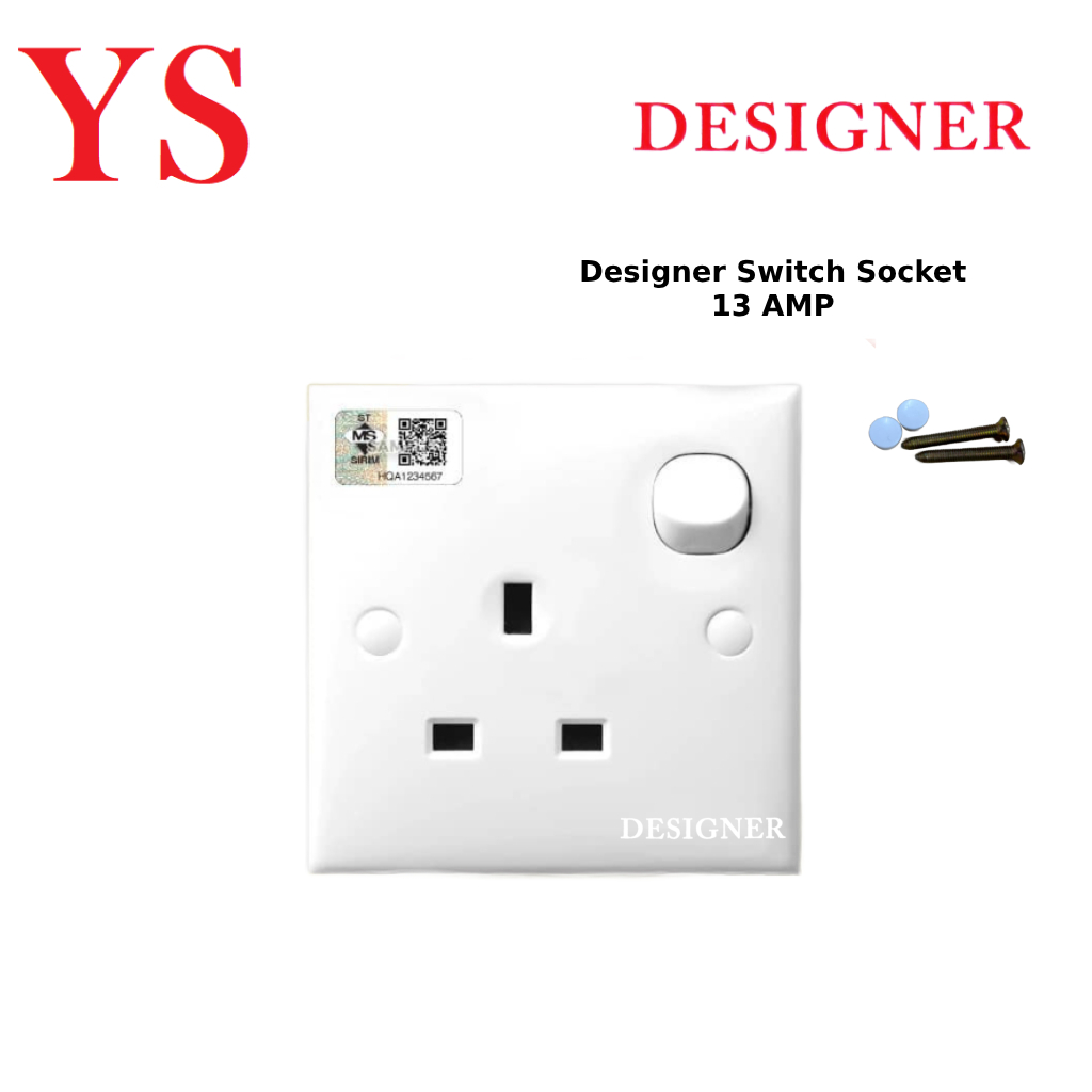 Designer 13AMP Wall Switch Socket | Outlet Electric Socket Switch ...
