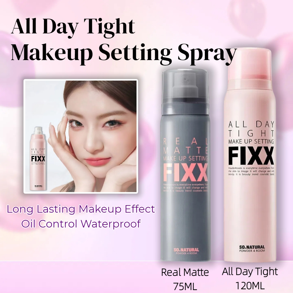 FIXX So Natural 𝗔𝗹𝗹 𝗗𝗮𝘆 𝗧𝗶𝗴𝗵𝘁 Make Up Setting Spray Water Glow /Real ...