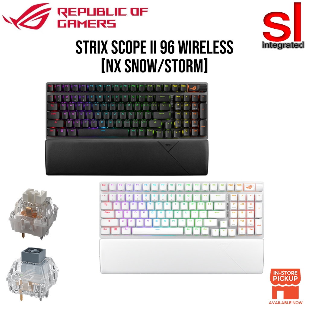 ROG Strix Scope II 96 Wireless Gaming Keyboard -Black/White (NX Snow ...