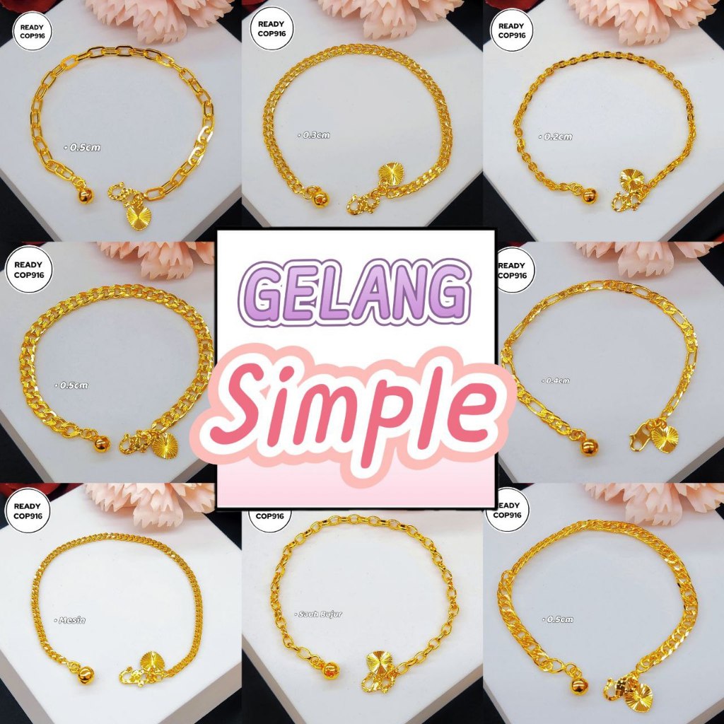 NEW Gelang Tangan Simple Dewasa Emas Sadur 24K Emas Titanium Emas ...