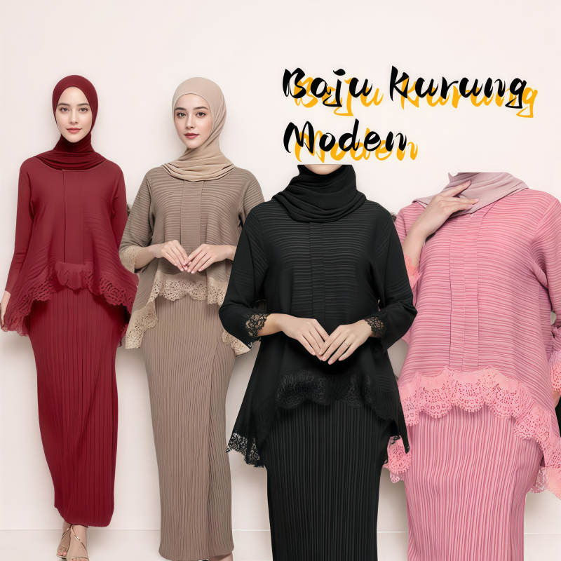 【Kebaya Menyusu Moden 2025】Baju Kurung V-Neck Premium - SET BRIDESMAID ...