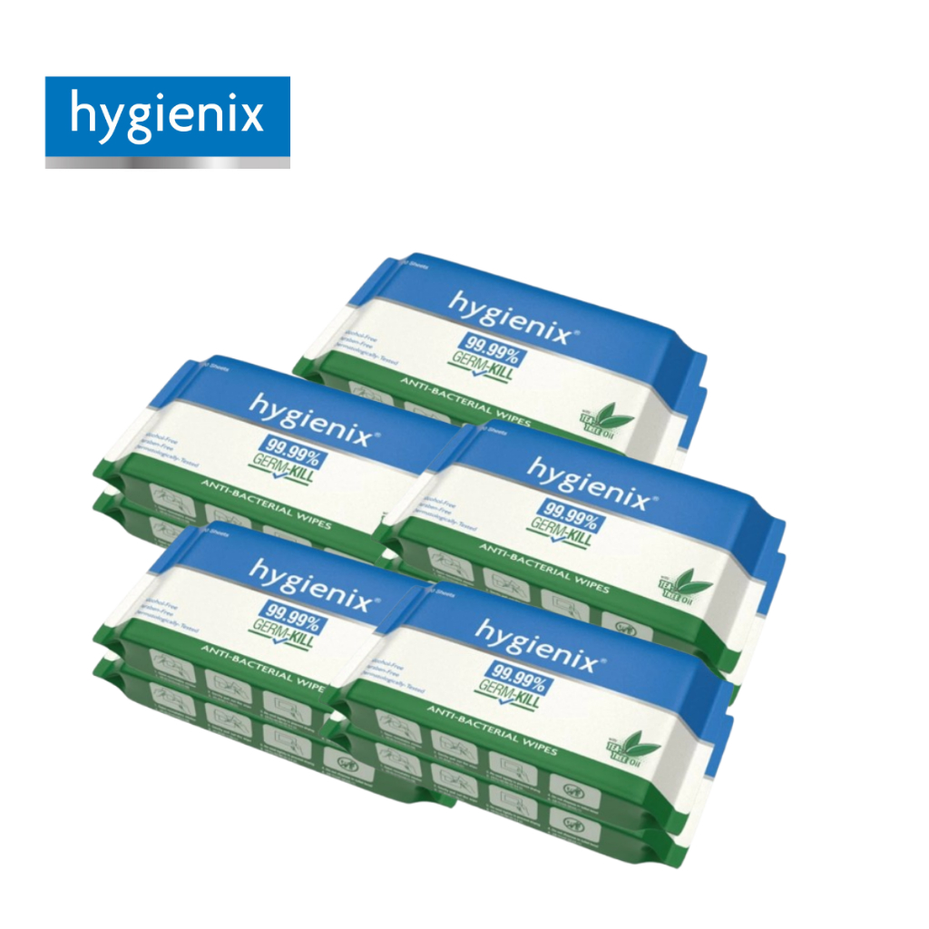 [BUY 5 TWINPACK] Hygienix Antibacterial Wipes 20 sheets (Pack of 2) x5 ...