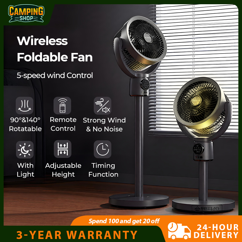 Kipas Camping Charging fan Retractable Remote control wireless berdiri ...