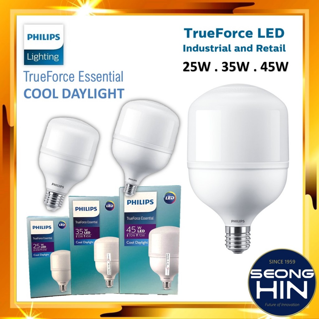 PHILIPS TrueForce High Bay LED Bulb E27 25W / 35w / 45w (For High Bay ...