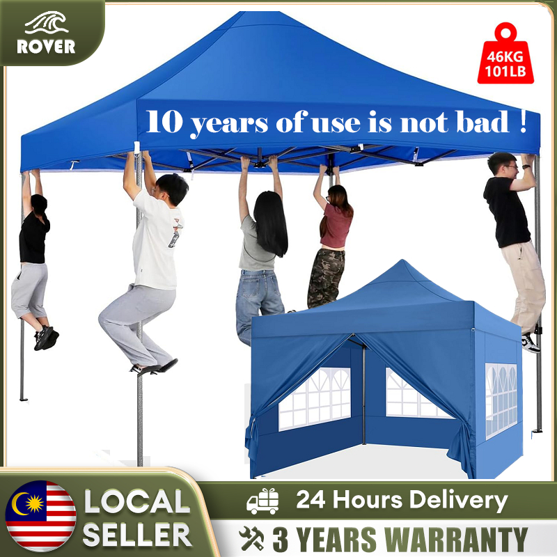 10 x 10 Ft Folding Canopy Camping Tent Khemah Canopy Frame 10 × 10 ...