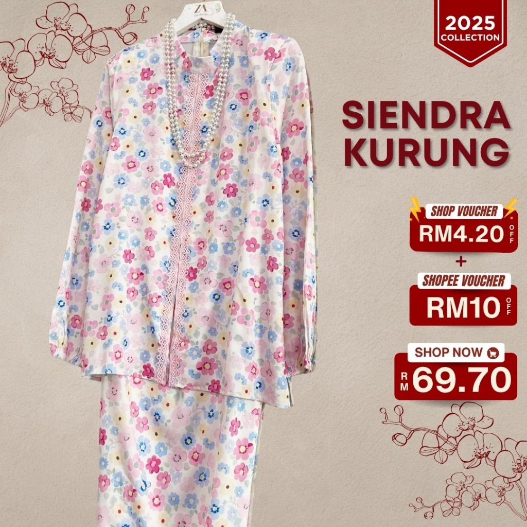 ZOE ARISSA 2025 Siendra Kurung Kebaya Modern Muslimah Baju Raya Printed ...