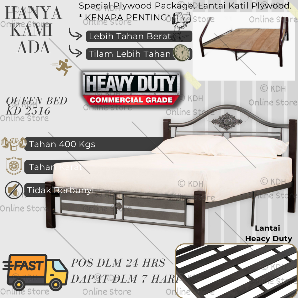 🔥[SENYAP & TAHAN KARAT]Katil Besi Queen Tebal Bed Frame Queen Metal ...