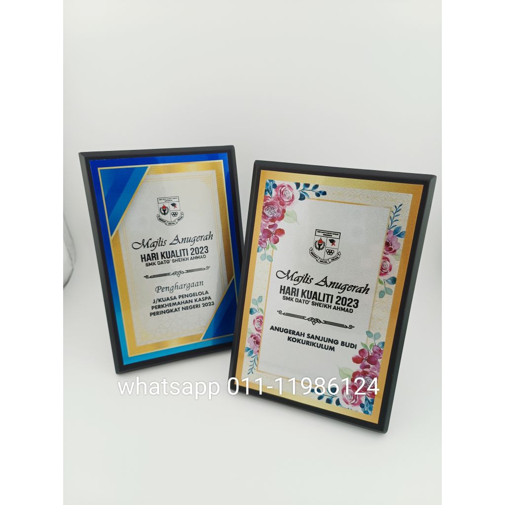 plak kayu penghargaan,Persaraan,staf & pelajar cemerlang | Shopee Malaysia