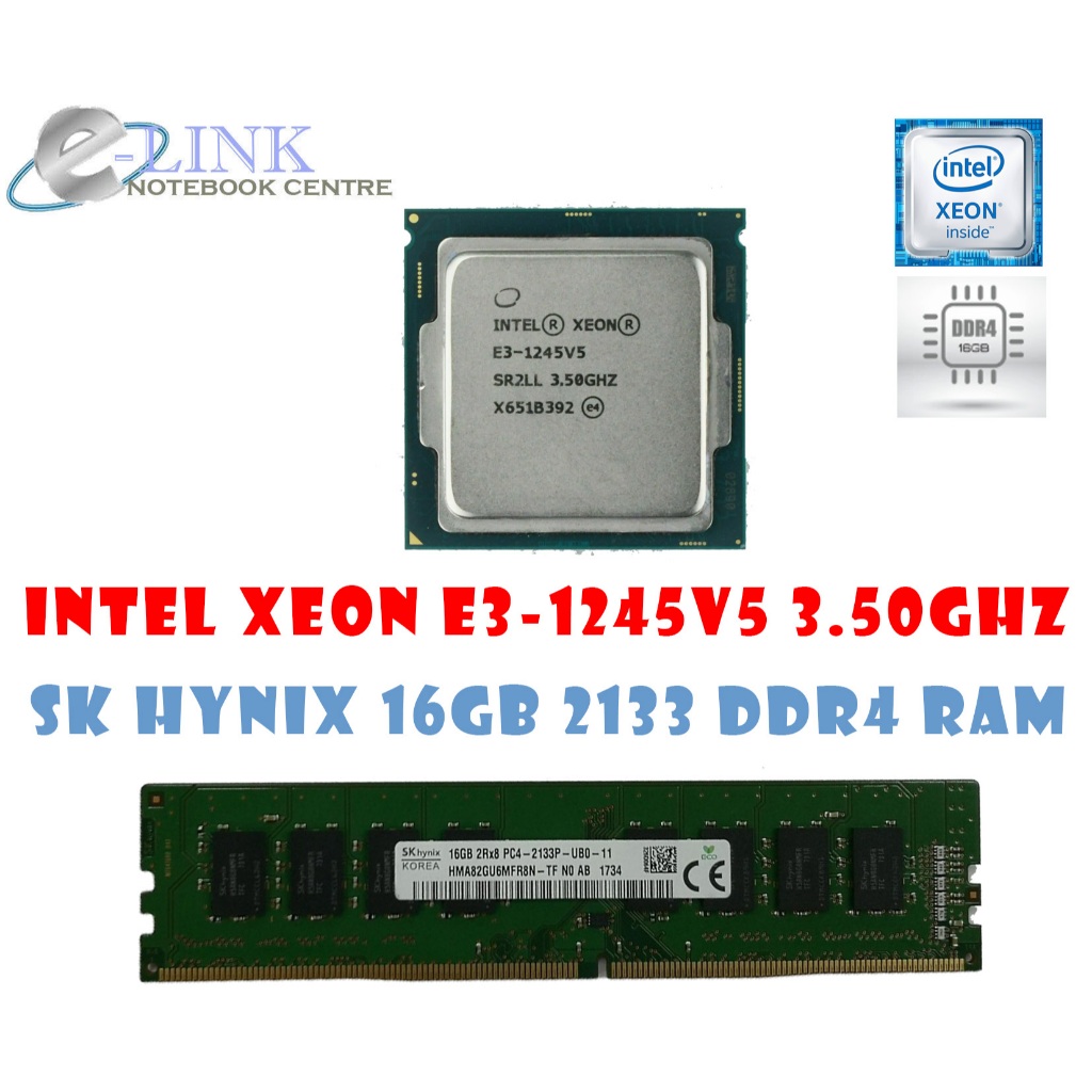 (Refurbished) PC 16GB DDR4 SK HYNIX 2133MHZ RAM & INTEL XEON E3-1245V5 ...