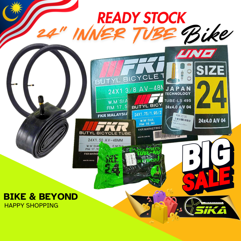 SIKA TB 24" Bicycle Inner Tube Tiub Basikal Size 24" (Random Brand ...
