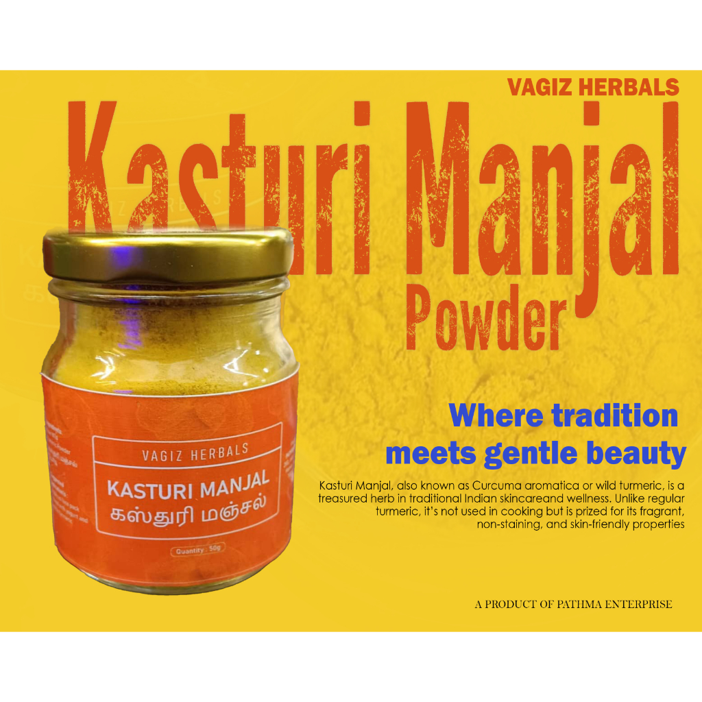 Kasturi Manjal Powder Fresh Milled 50g / Wild turmeric powder 50g ...