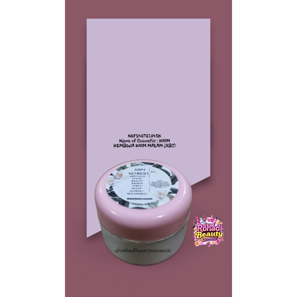 Night creamm Kembojaa 30gram krim malam jeragat kusam (tiada sabun ...