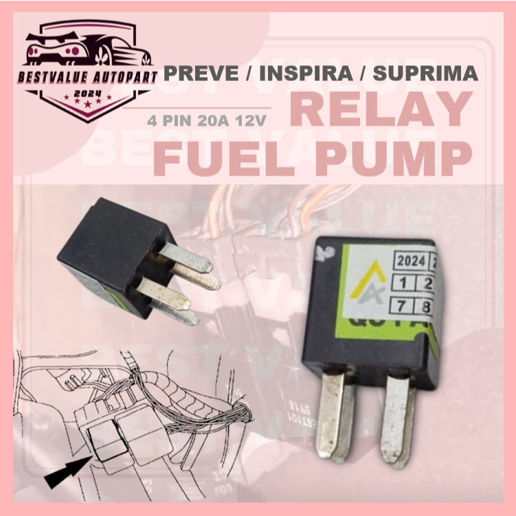PROTON PREVE INSPIRA SUPRIMA 12V 4 PIN 20A RELAY FUEL PUMP BACKUP LAMP ...