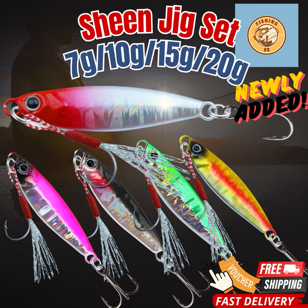 【SHEEN JIG】Metal Jig Set 7g/10g/15g/20g Micro Slow Jig ironplate ...