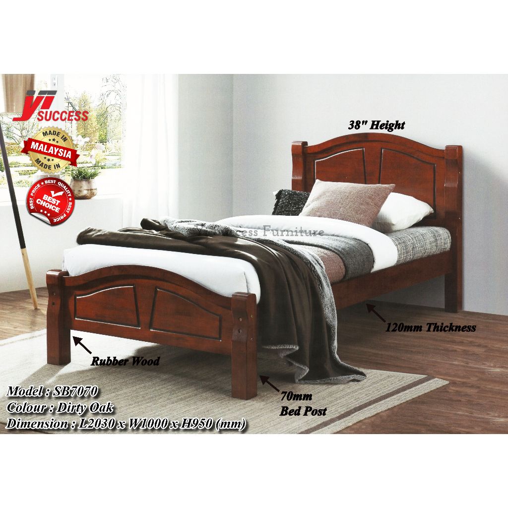 Yi Success Jerry Wooden Single Bed Frame / Quality Single Bed / Katil ...