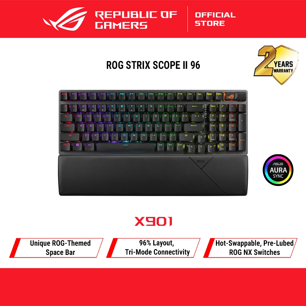 ROG Strix Scope II 96 X901 Wireless gaming keyboard NX SNOW with tri ...