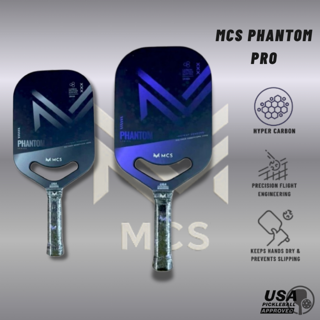 【VERSI TERBARU】MCS PHANTOM PRO Pickleball Paddle T700 Raw Carbon Fiber Face | Edgeless Design ...
