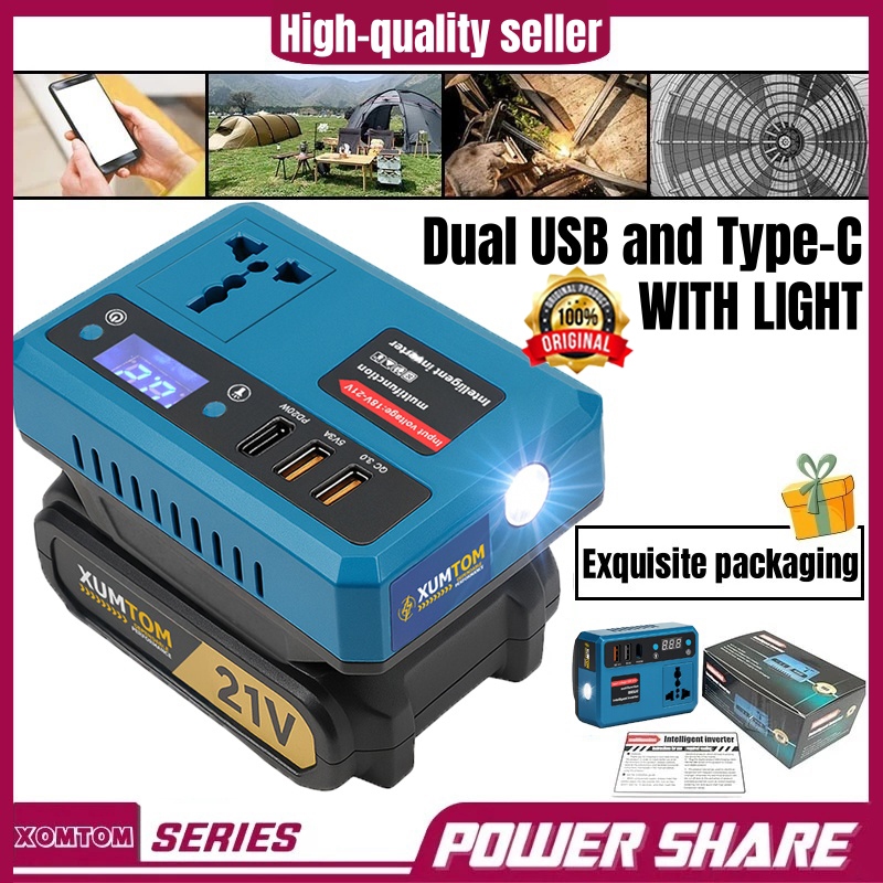 🔥5 Years Warranty🔥 Portable Power Inverters 300W Lithium Battery ...