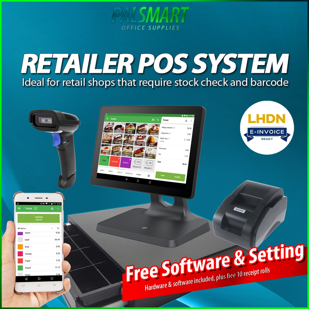 Android POS System Cashier Machine Cash Register Cash Drawer RPOS-1 ...