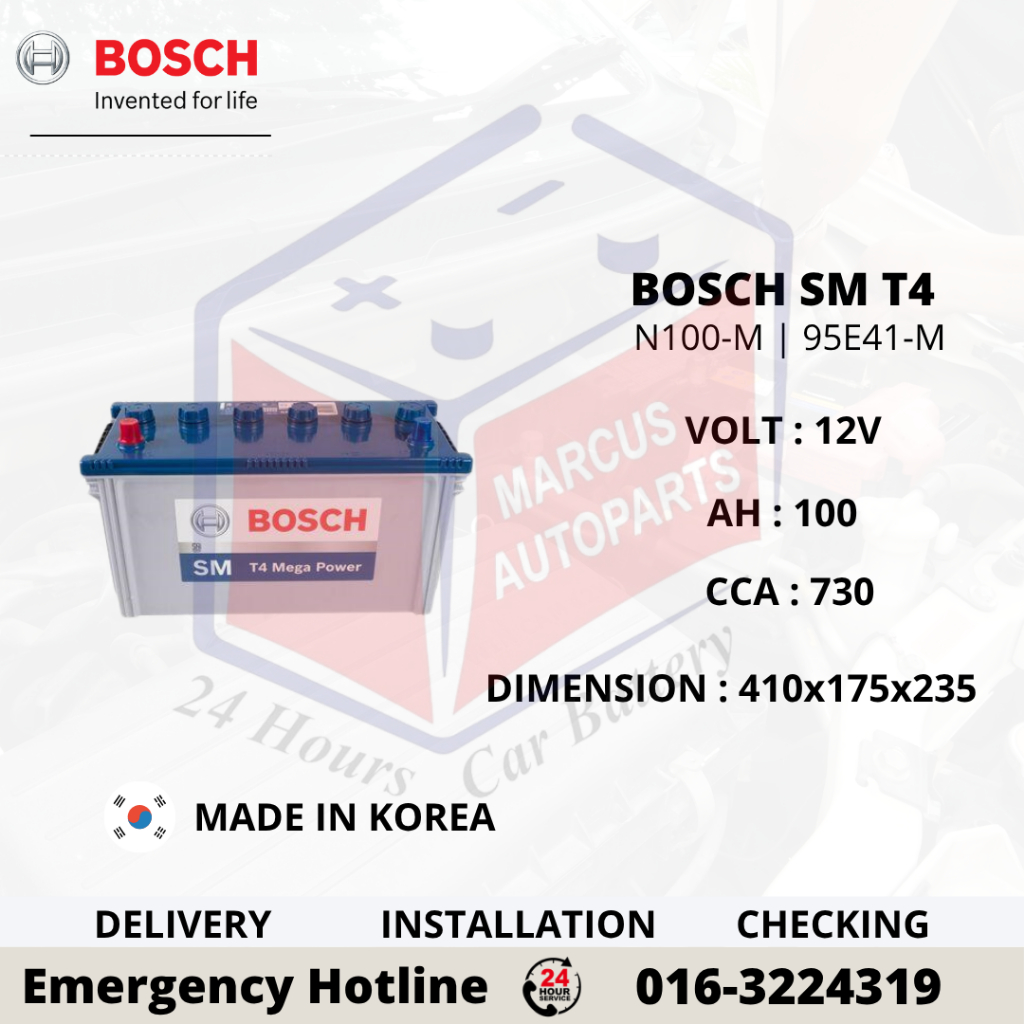 BOSCH SM T4 MEGA POWER N100-M | 95E41-M AUTOMOTIVE CAR BATTERY | Shopee ...