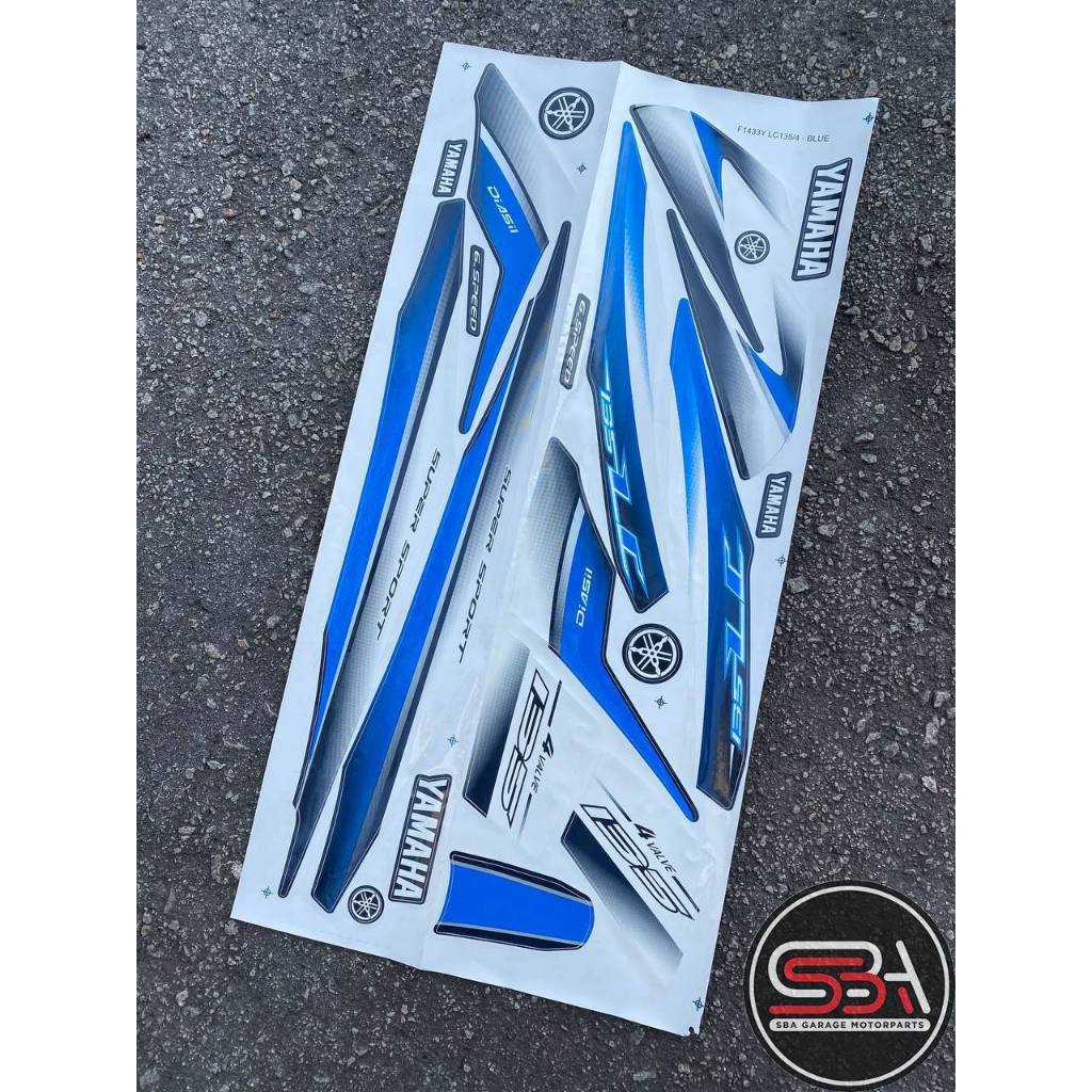 STICKER / STRIPE COVERSET / COVER SET LC 135 V1 BIRU MORITAKA YAMAHA ...