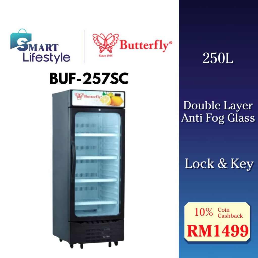 Butterfly Showcare Display Chiller (250L) BUF-257SC / Haier (239L) SC ...