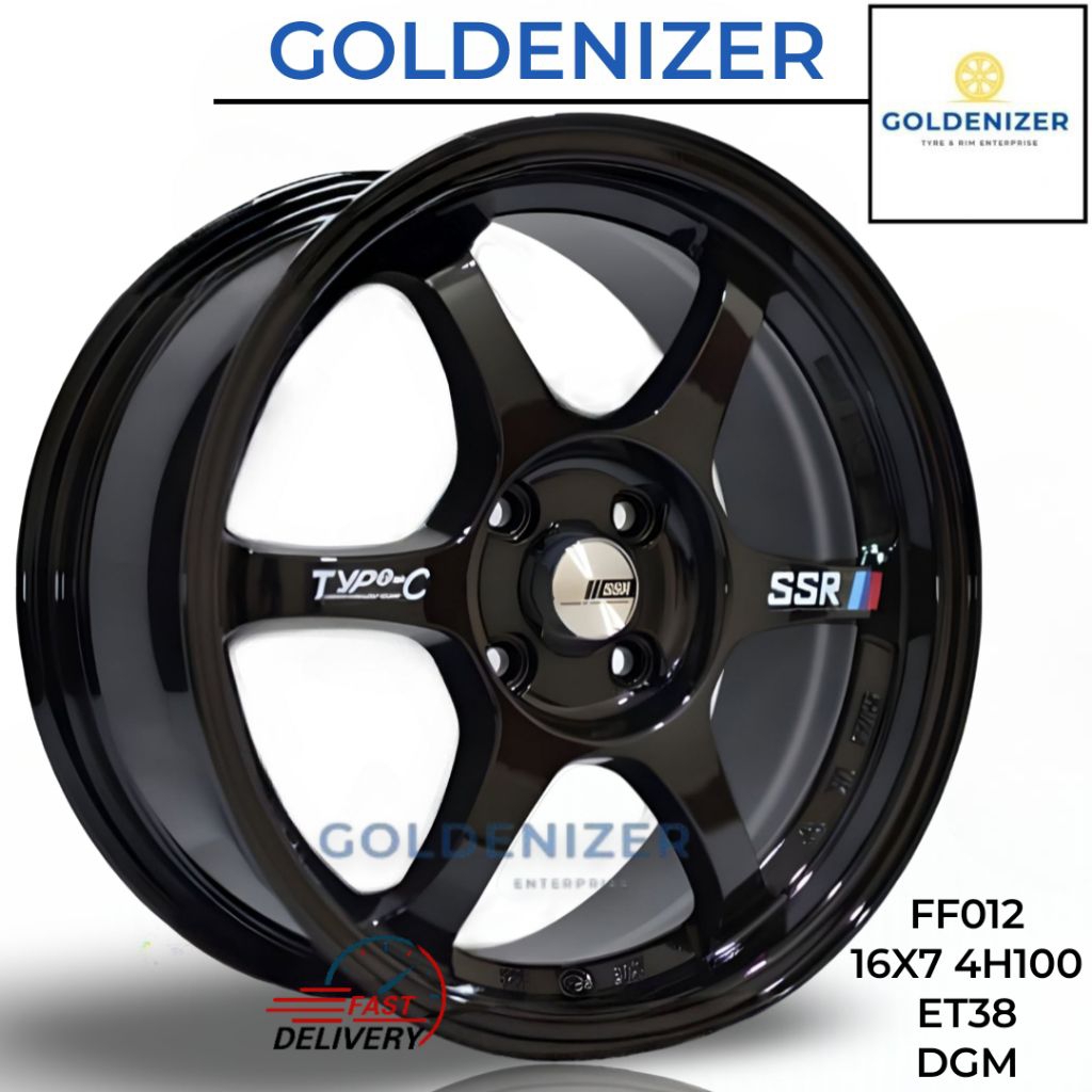 (2pc) sport rim kereta FF012 16" 7jj 4H100 ET38 | Shopee Malaysia