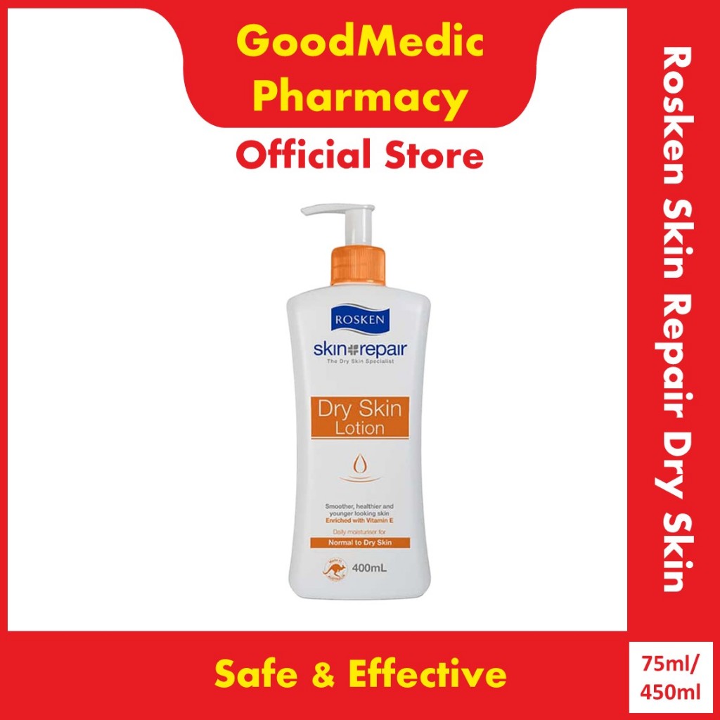 Rosken Skin Repair Dry Skin Lotion Moisturiser (75ml/400ml) | Shopee ...