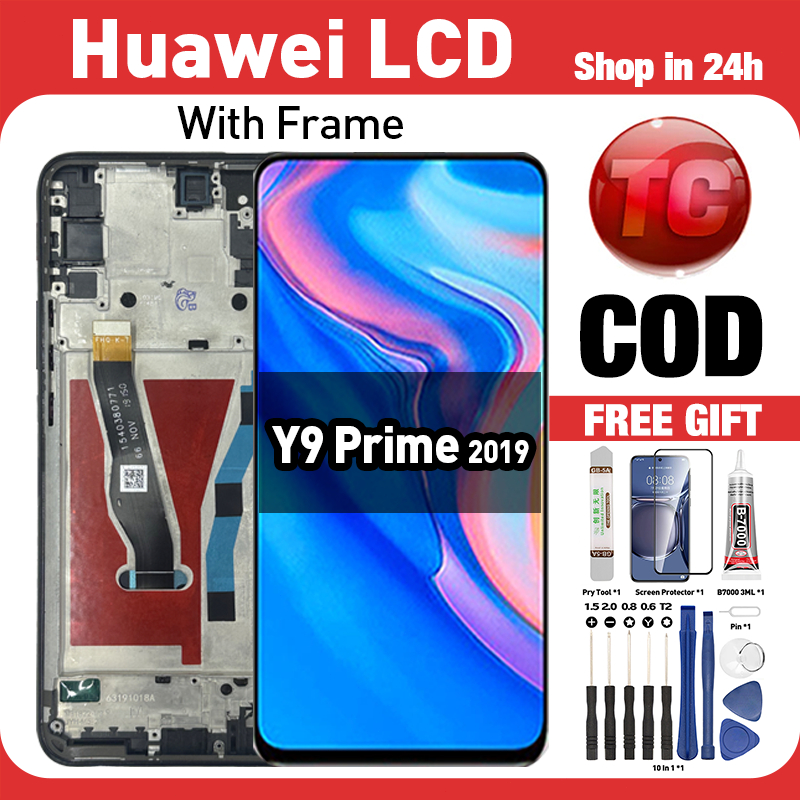 LCD with FRAME for HW Y9 Prime 2019 Compatible For Original Glass Touch ...