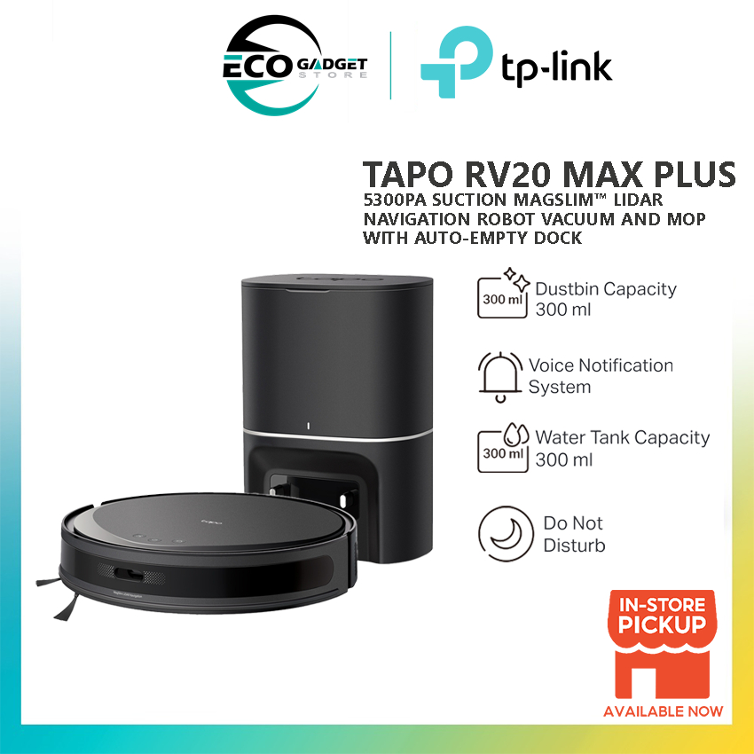 TP-Link Tapo RV20 Max Plus | 5300Pa Suction MagSlim™ LiDAR Navigation ...