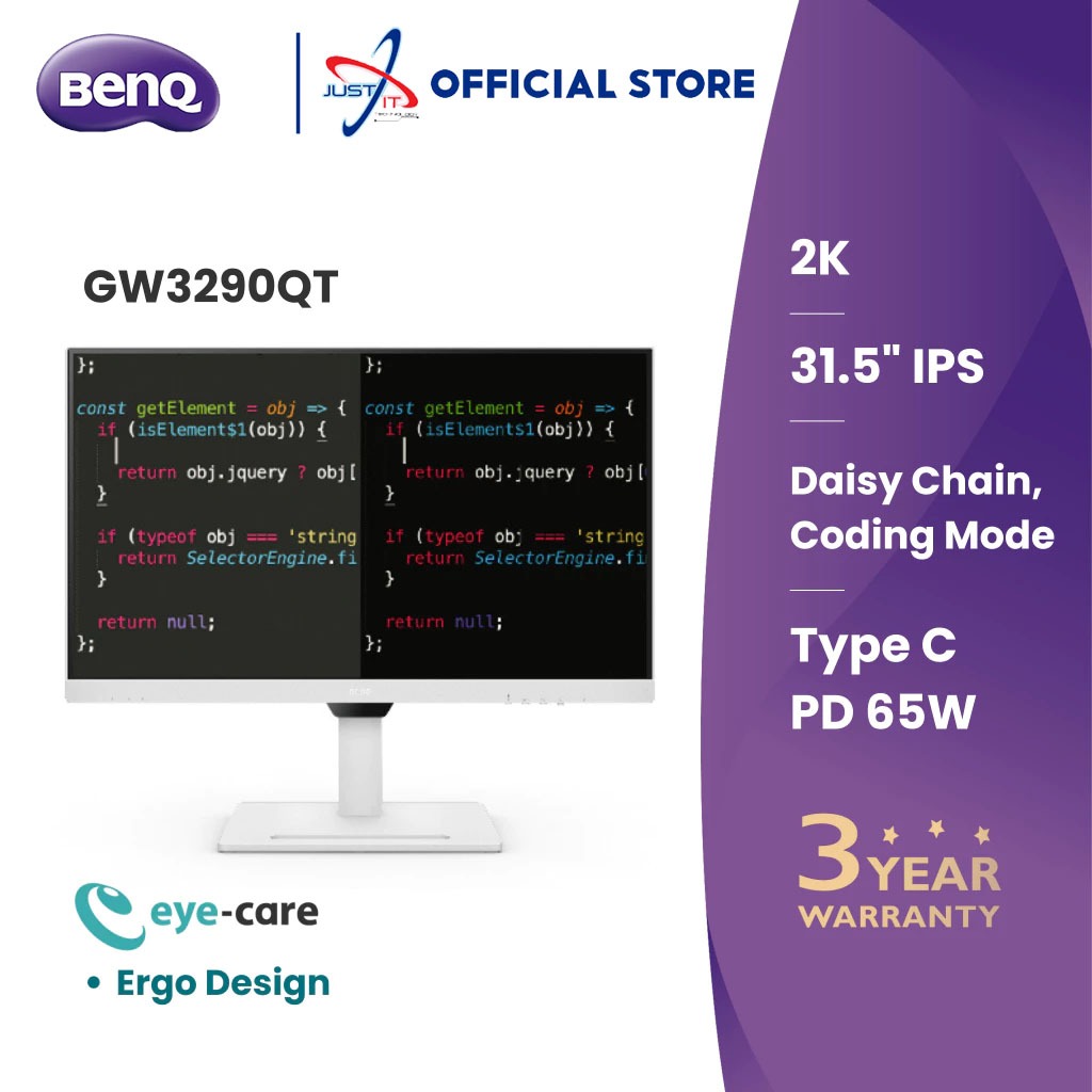 BENQ GW3290QT 32" USB-C ERGONOMIC EYE-CARE MONITOR WITH BUILT-IN ...