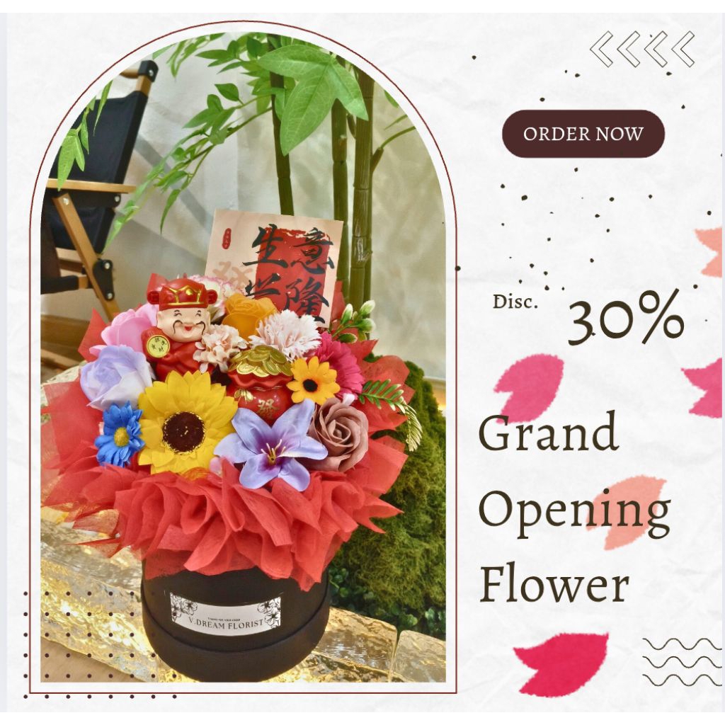 Opening Flower basket /flower basket gift/开张花篮礼盒/开业花篮/开业花/ | Shopee ...