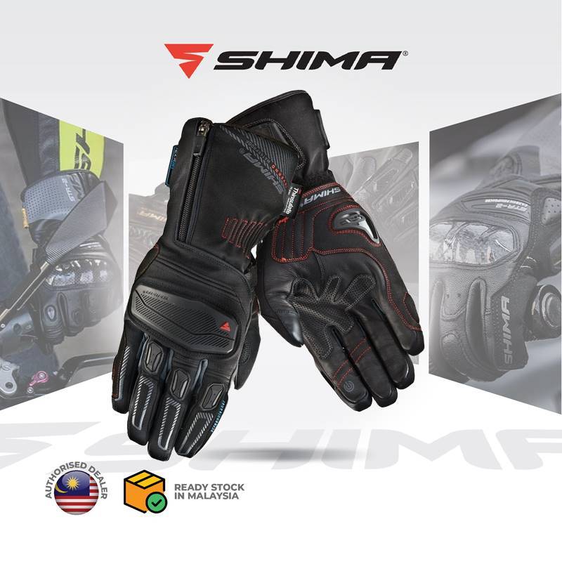SHIMA INVERNO Men Motorcycle Gloves - Black (WATERPROOF) | Shopee Malaysia