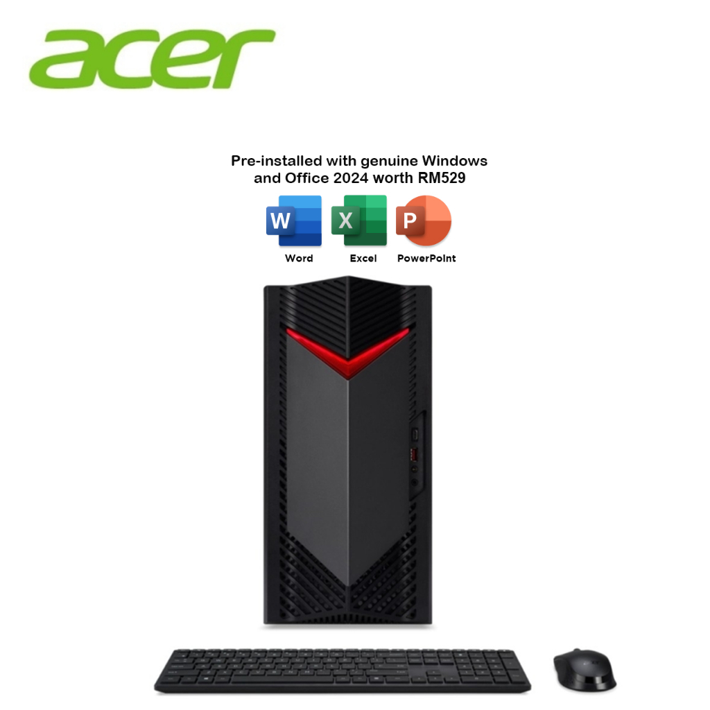 Acer Nitro N50-656-14400W11G Gaming Desktop PC ( i5-14400F, 8GB, 512GB ...
