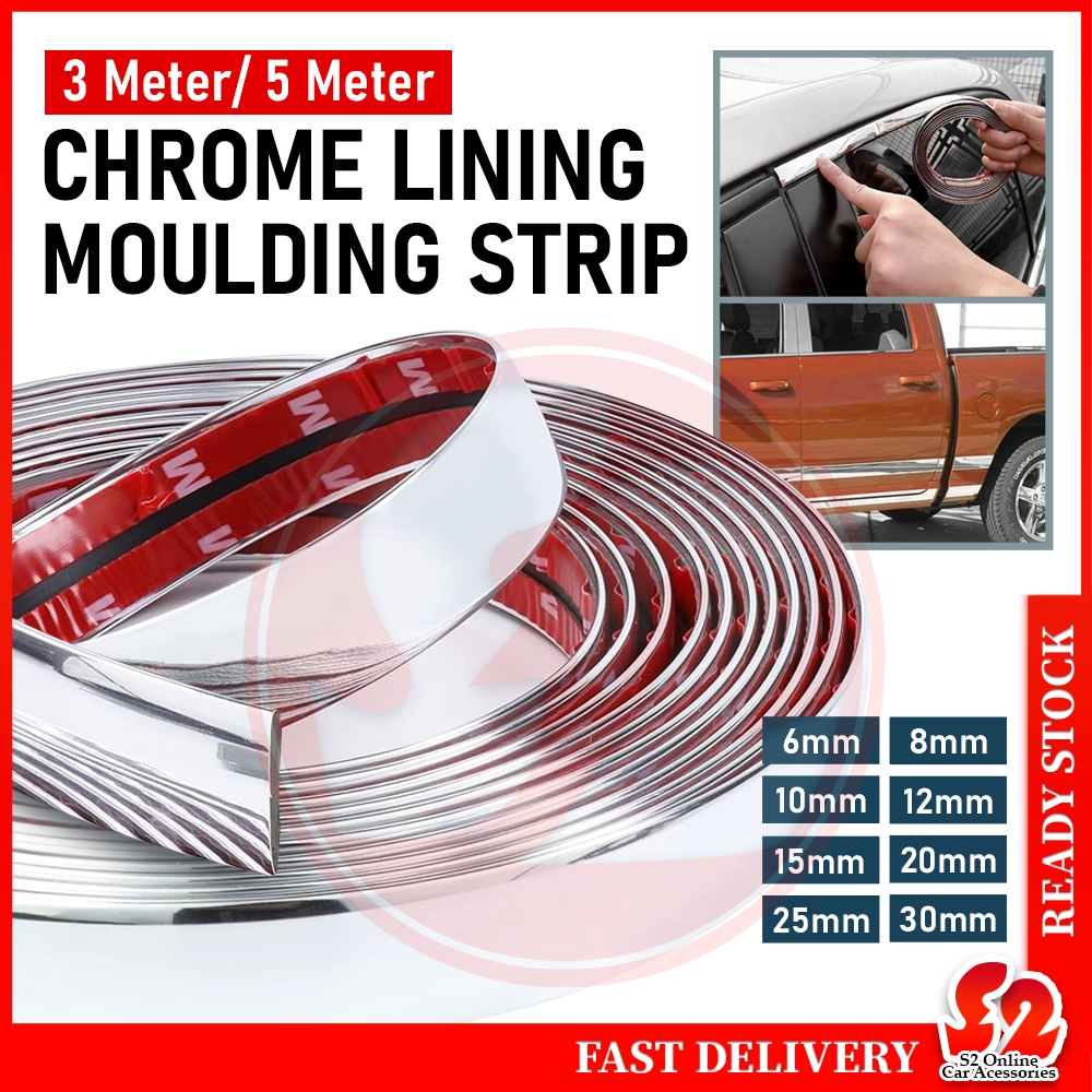 Universal Trim Hiasan Krom Kereta Garis Hiasan Car Chrome Lining Trim ...