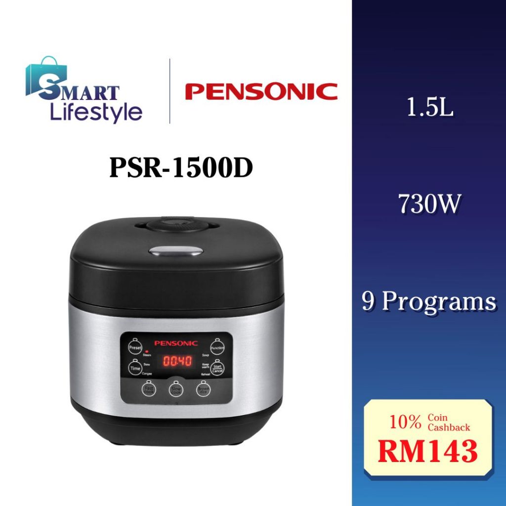 Pensonic 1.5L Digital Rice Cooker with 9 Programs PSR-1500D | Shopee ...