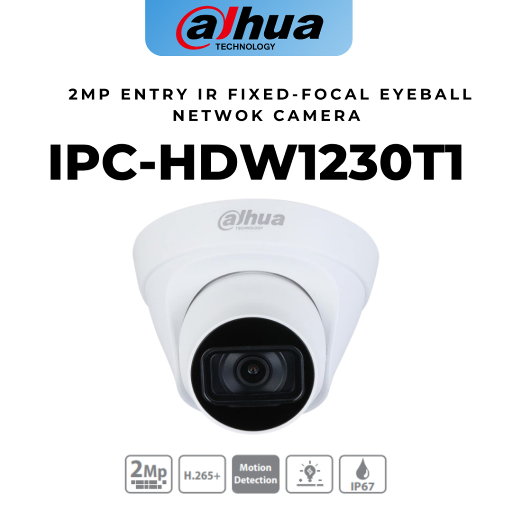 Dahua CCTV Network 2MP IR Fixed Lens 1080 Full HD IP Indoor Dome Camera ...