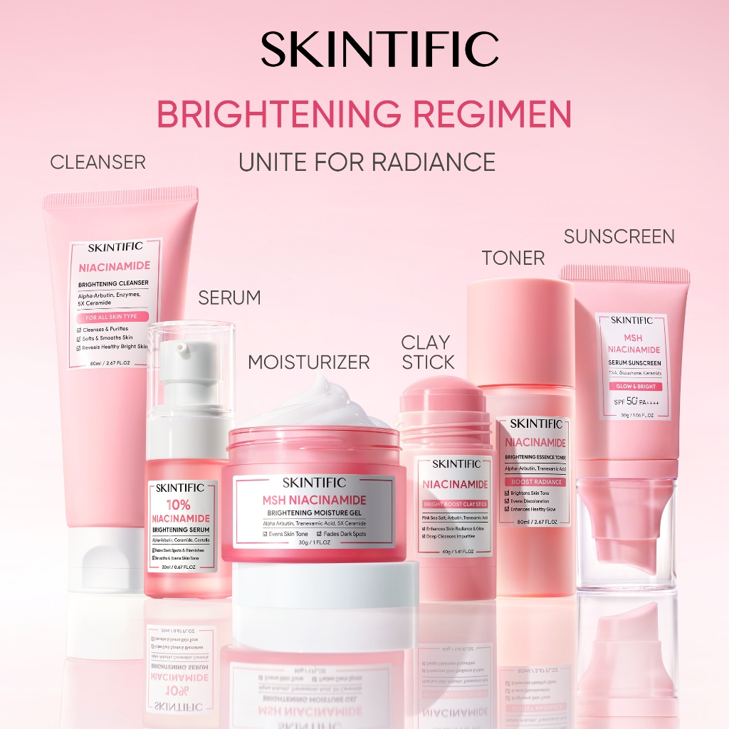 SKINTIFIC-Brightening Whitening skincare set Niacinamide Uneven Skin ...