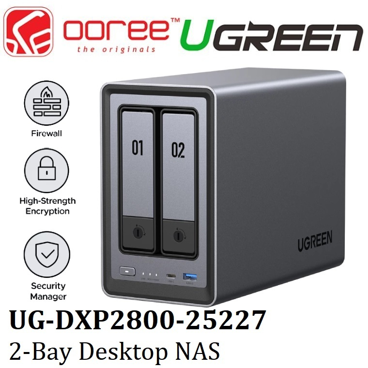 UGREEN NASYNC DXP2800 2-BAY DESKTOP NAS, INTEL N100 QUAD-CORE CPU, 8GB ...