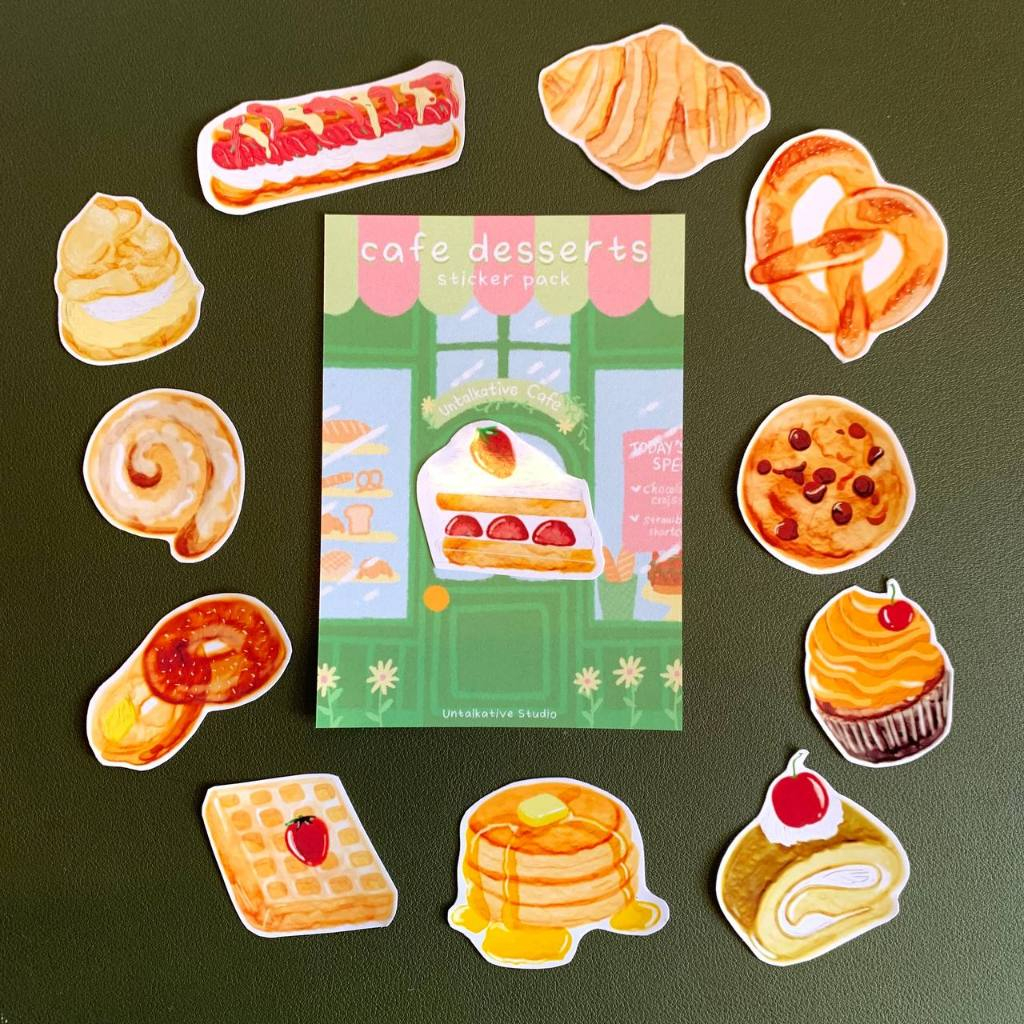 Sticker Pack - Cafe Desserts [Untalkative Studio] | Shopee Malaysia