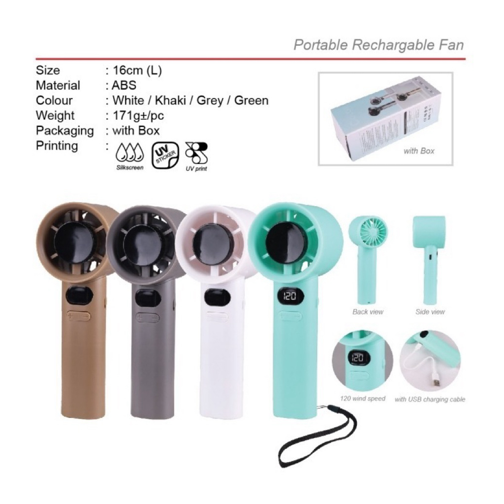 Portable Rechargeable Fan (120 Wind Speed) | Shopee Malaysia