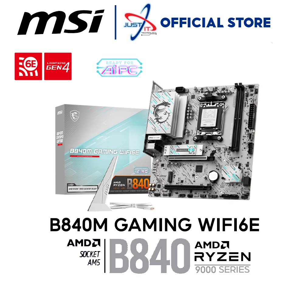MSI B840M GAMING WIFI6E DDR5 / D5 AM5 GAMING MOTHERBOARD COMBO RYZEN 5 ...