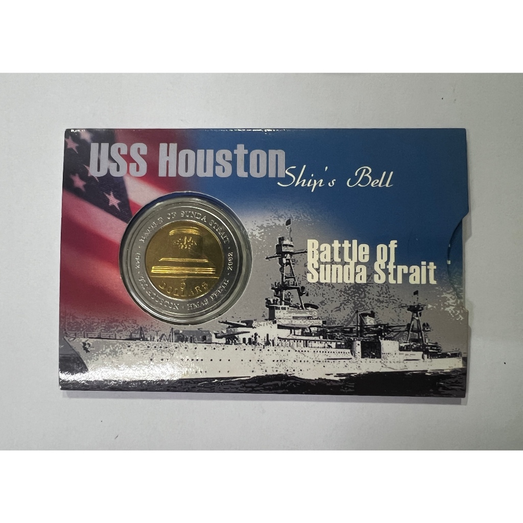 $ 5 Five Dollars Australia Battle of Sunda Strait USS Houston 2002 Coin ...