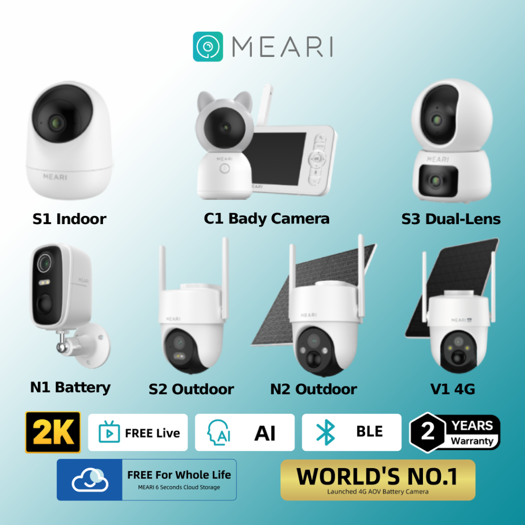 Meari 2K Wi-Fi Home CCTV Security Wifi Camera WiFi CCTV Camera, AI ...