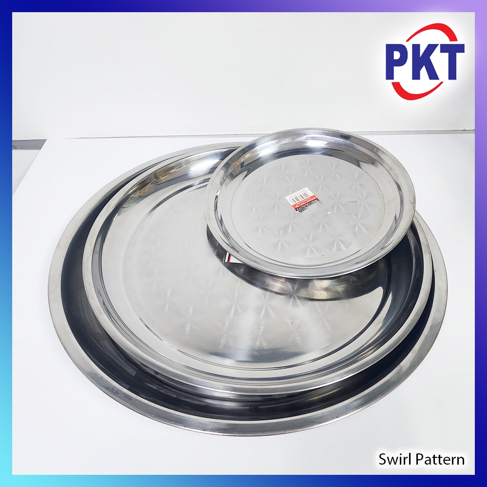 Food Stainless Steel Round Metal Tray | Plate | Talam Pisang Goreng ...
