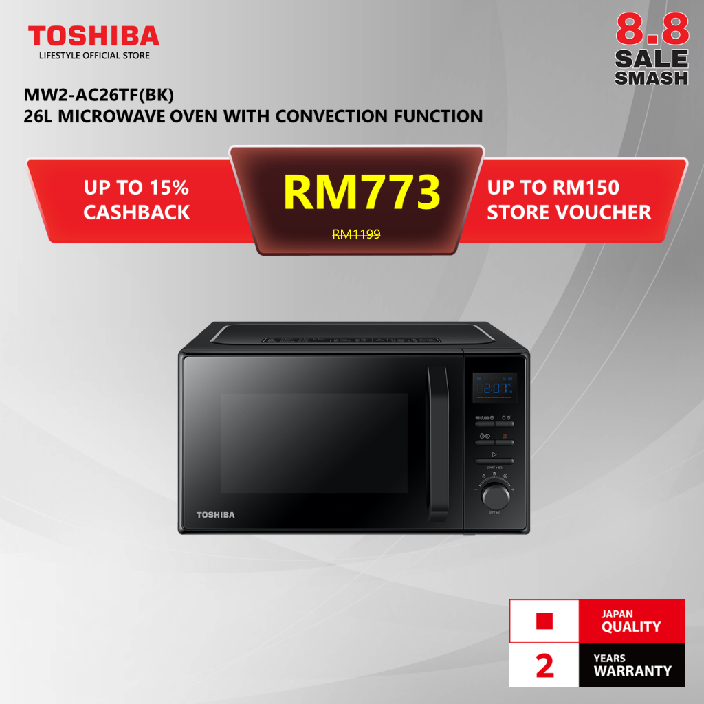 Toshiba MW2-AC26TF(BK) 26L Microwave Oven With Convection Function ...