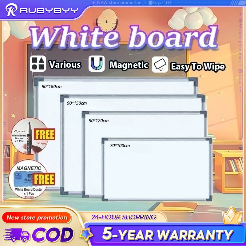 BIG ！Whiteboard Magnetic White board Easy Clean Aluminium Frame Solid ...