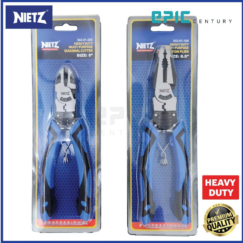 NIETZ HEAVY DUTY MULTI-PURPOSE DIAGONAL PLIERS AND CUTTER 8" | Shopee ...